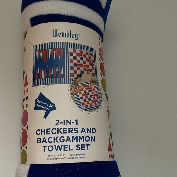 Wembley | Toys | Wembley 2in Checkers And Backgammon Towel Set Include ...
